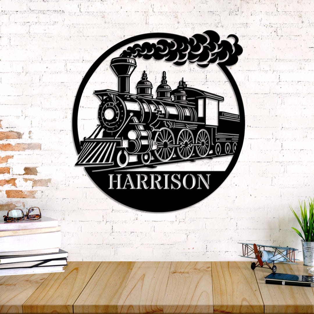 Custom Train Metal Wall Sign, Train Metal Wall Decor, Personalized ...