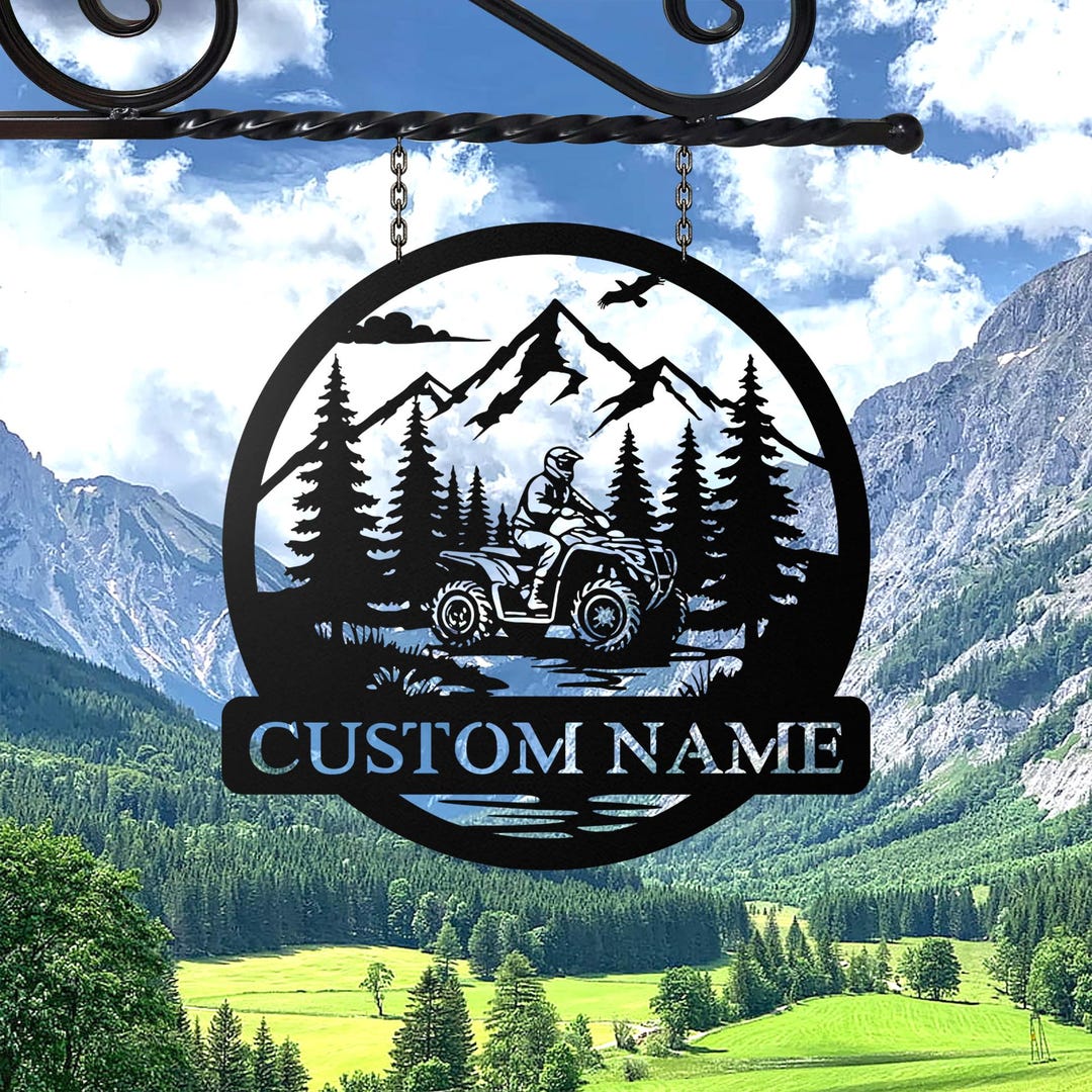 Personalized ATV Metal Monogram Sign |quad Motocross Four Wheeler Sign ...