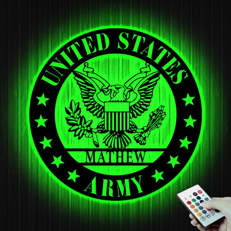 Personalized United States Army Metal Sign Led Light,gift for Army,gift ...