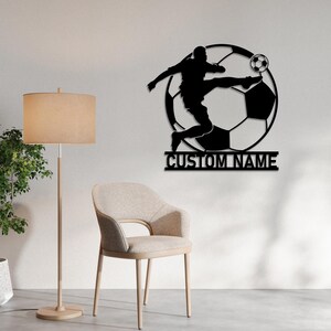 Custom Soccer Metal Sign Led Light, Soccer Room Decor Birthday Xmas ...