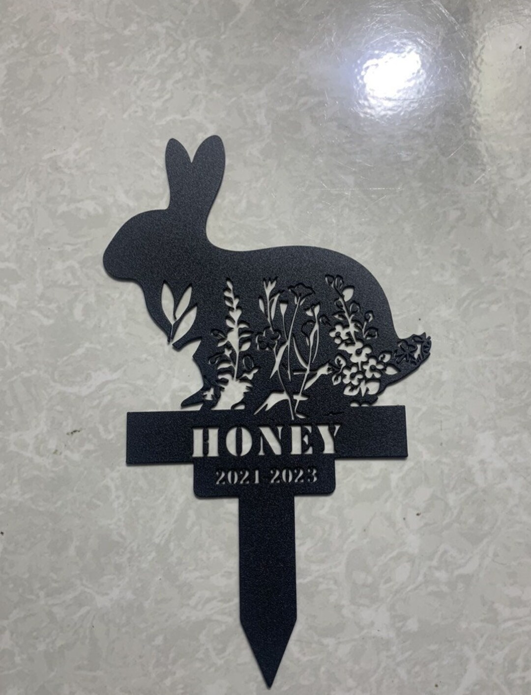 Custom Bunny Memorial Stake, Remembrance Rabbit, Garden Bunny Decor ...