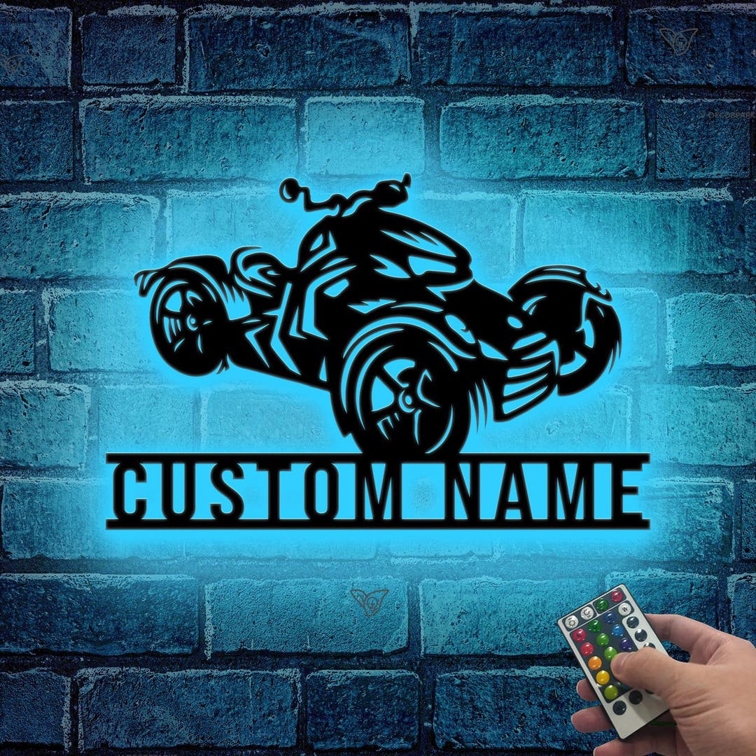 Customized Ryker Metal Wall Art With LED Lights Personalized Dirt Bike ...