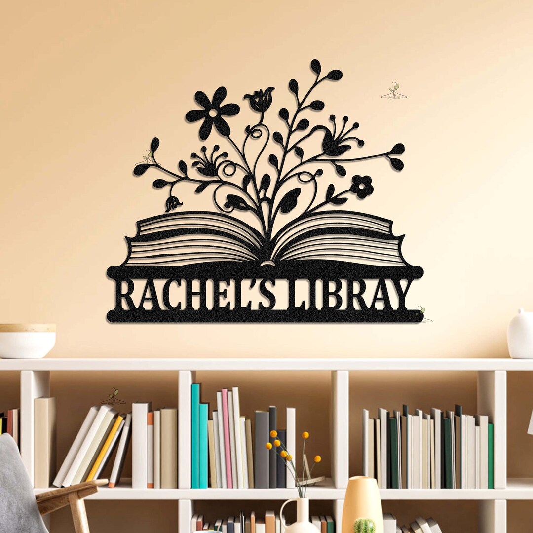 Custom Library Sign,book Nook Sign, Custom Books Metal Sign, Reading ...