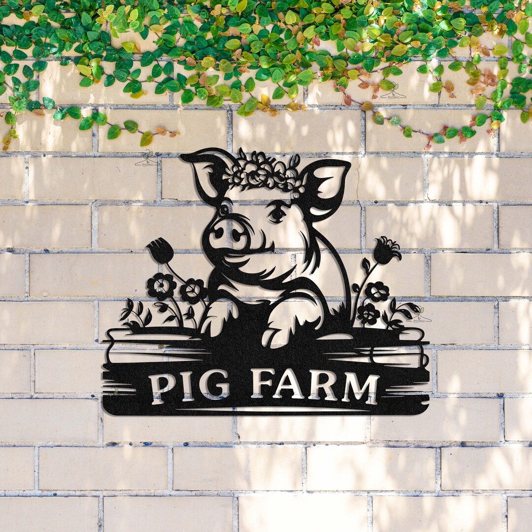 Personalized Pig Farm House Number, Pig Ranch Outdoor House Address ...