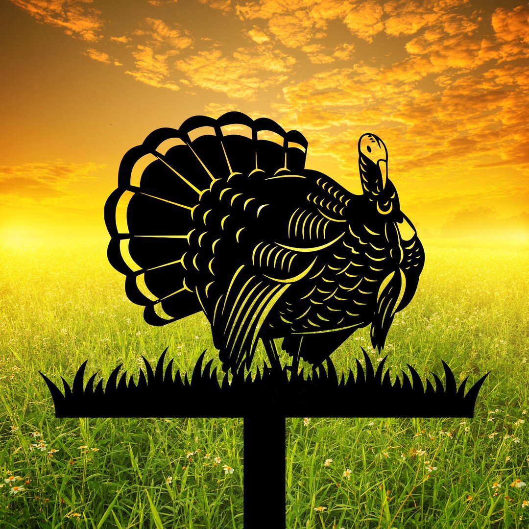 Wild Turkey Rusty Metal Garden Decoration, Turkey Stake, Turkey Hunting ...