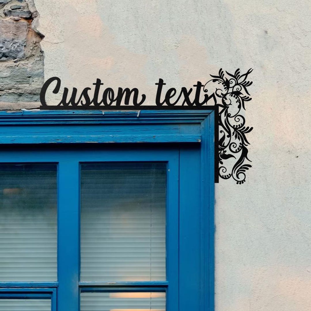 Custom Door Corner Sign Floral Metal Sign, Metal Door Corner Decor ...