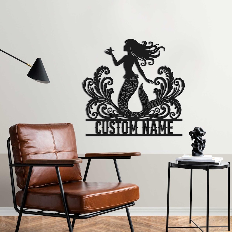 Custom Mermaid Metal Sign Led Lights, Personalized Mermaid Name Sign ...
