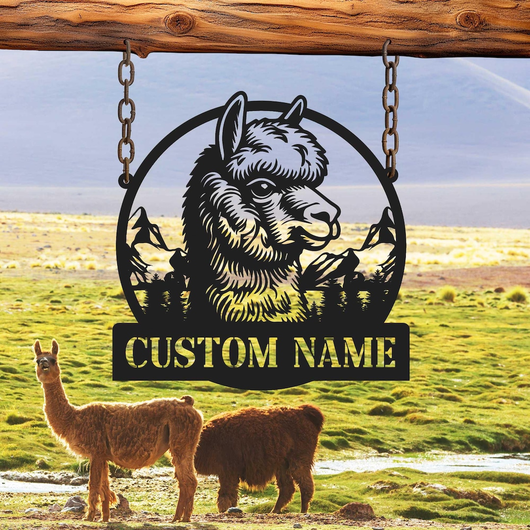 Custom Llama Metal Sign,alpaca Metal Wall Art,personalized Llama Farm ...