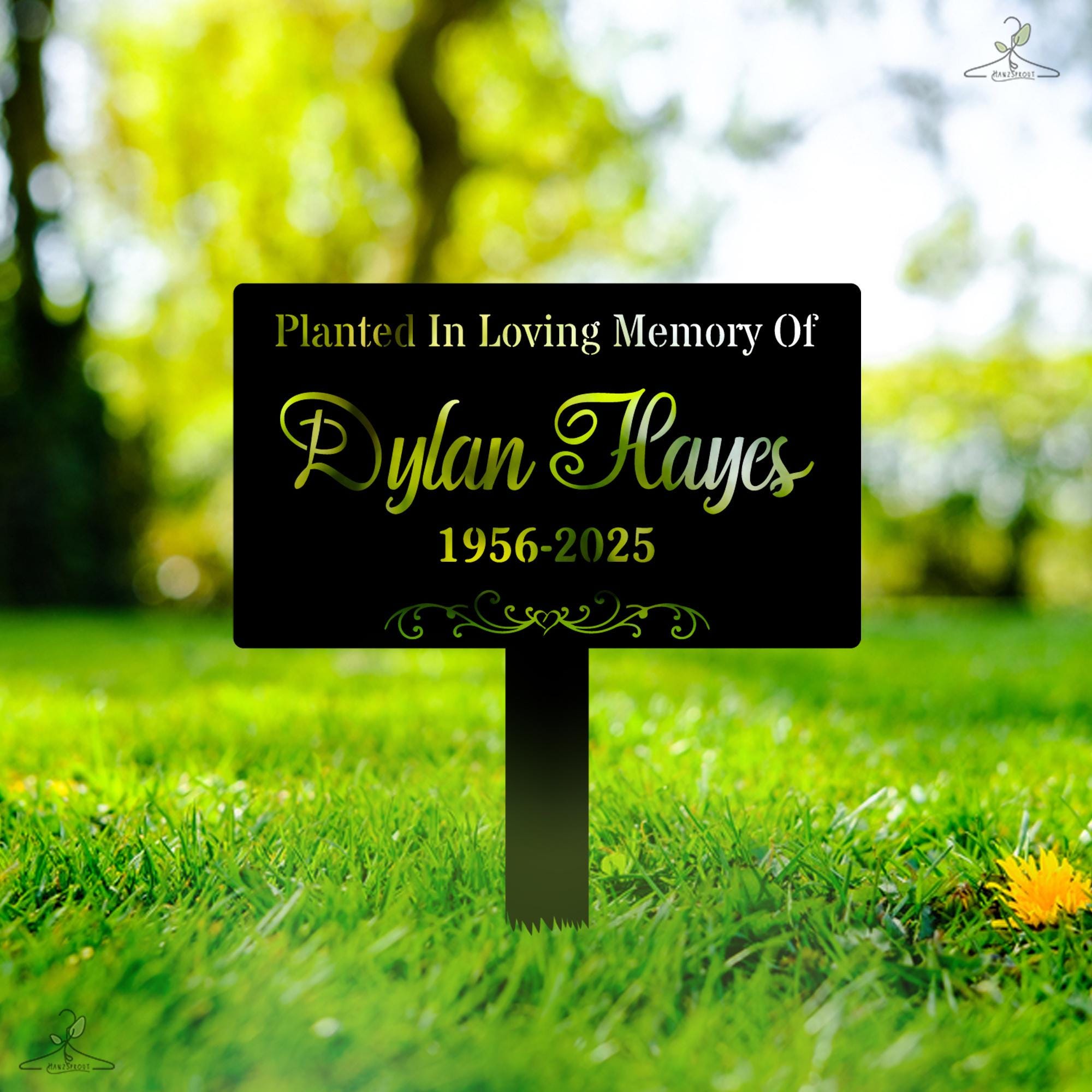 Personalized Memorial Tree Sign Stake, Memorial Marker, Metal Garden ...