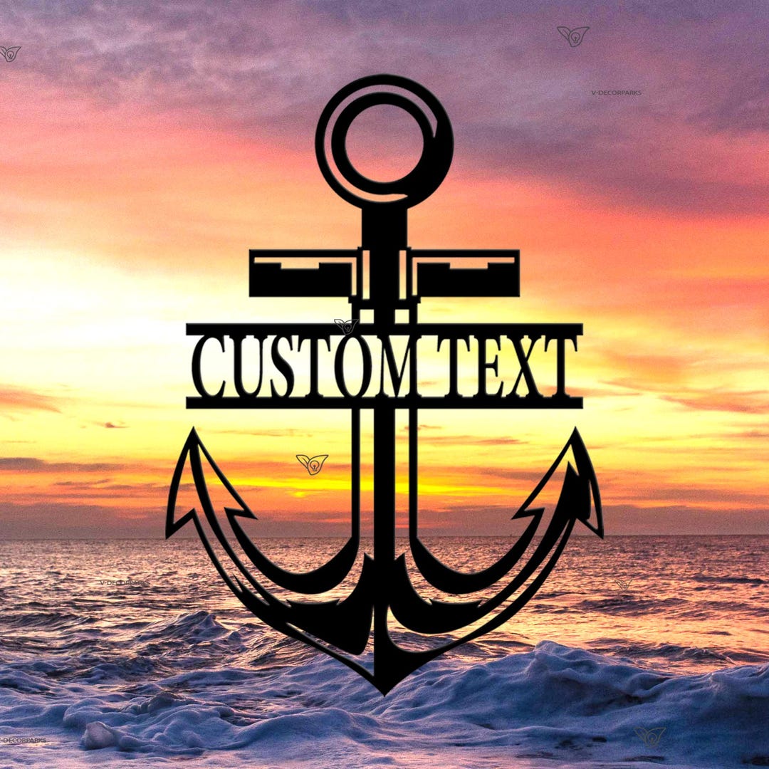 Custom Metal Anchor Sign Wall Art, Personalized Anchor Name Sign ...