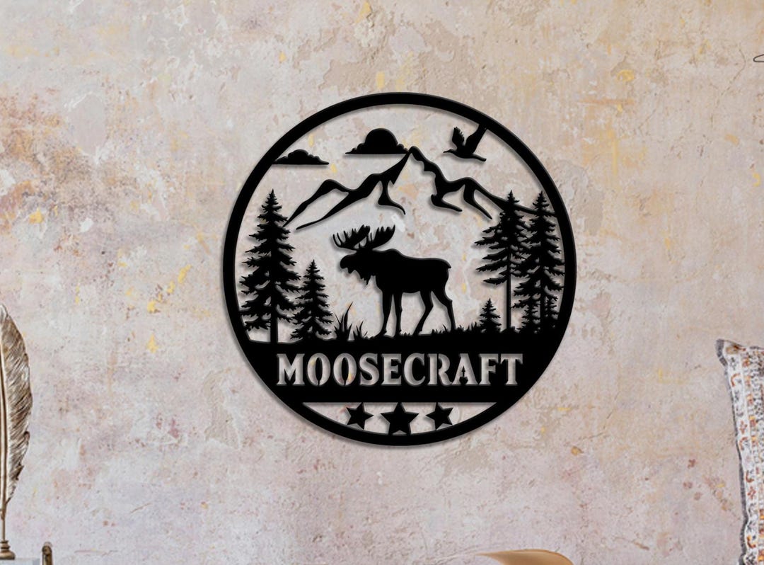Custom Moose Outdoor Metal Sign | Metal Moose Sign With Last Name ...