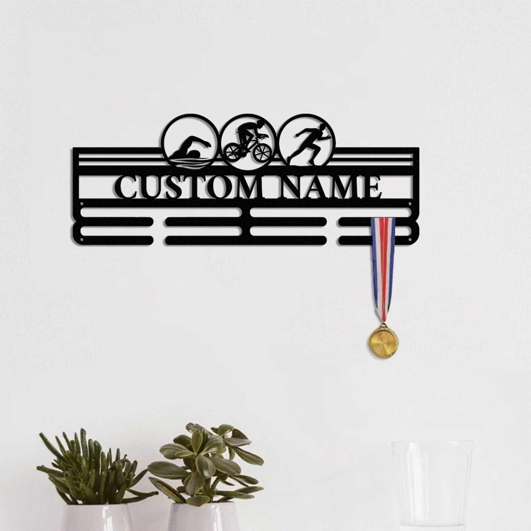 Personalized Triathlon Award Medal Holder, Custom Triathlete Triathlon ...