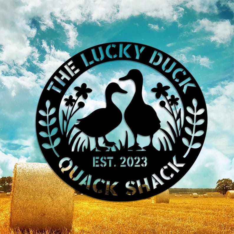 Custom Farm Duck Sign, Personalized Duck Welcome Sign, Farmhouse Decor ...