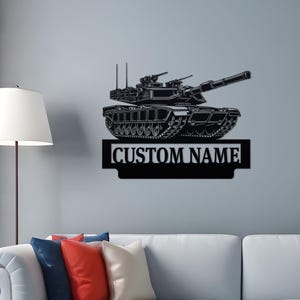 Personalized US Military Tank Metal Sign With LED Lights, Custom US ...
