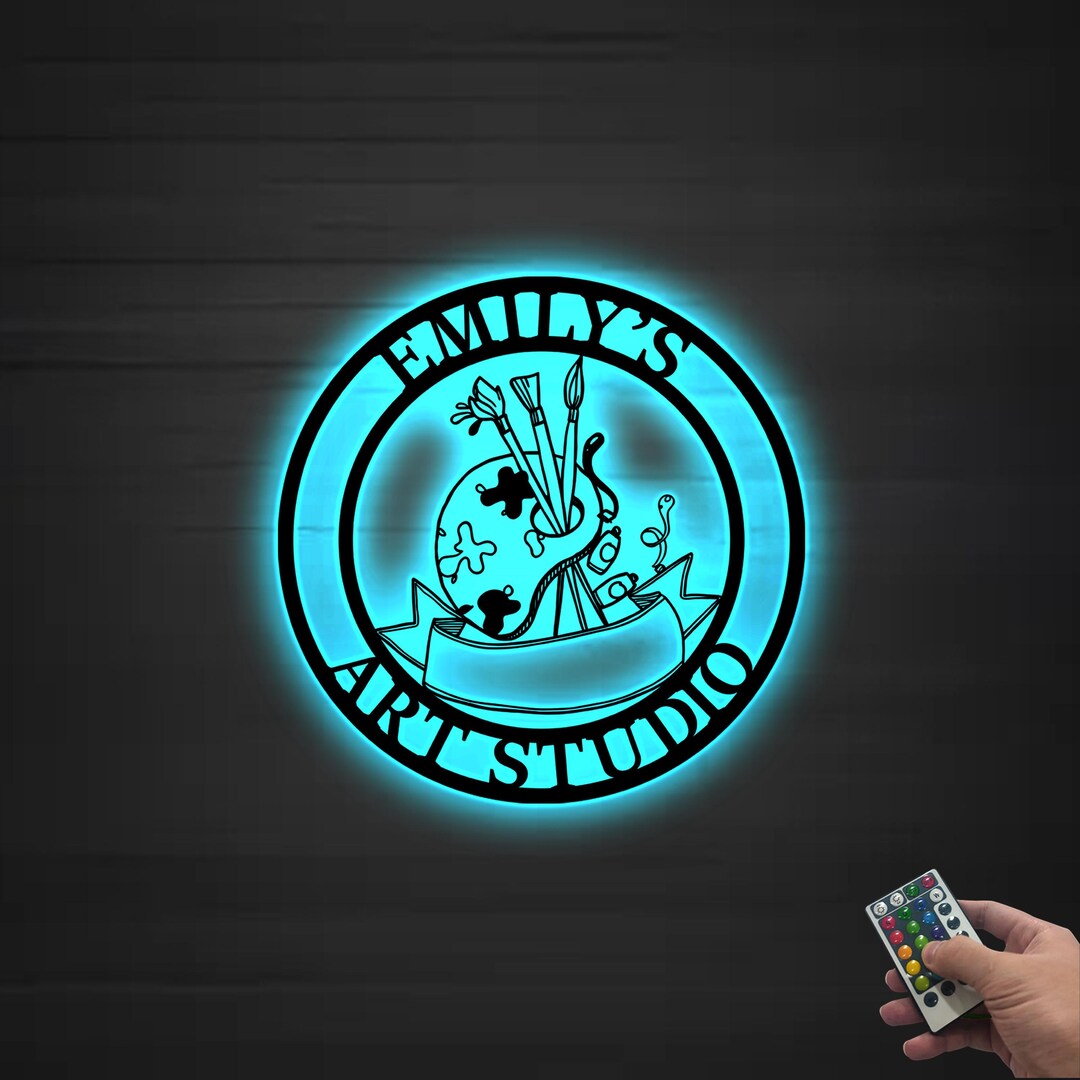 Custom Art Studio Sign Led Lights, Painting Metal Wall Art, Artists ...