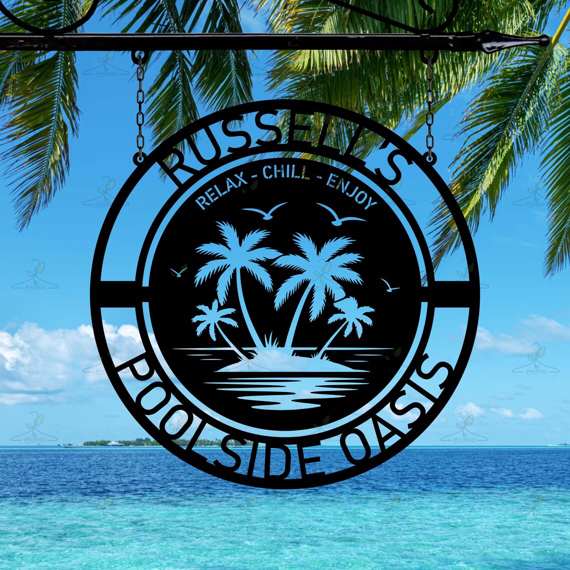 Custom Beach Bar Metal Sign, Personalized Tropical Ocean Wall Decor - Etsy