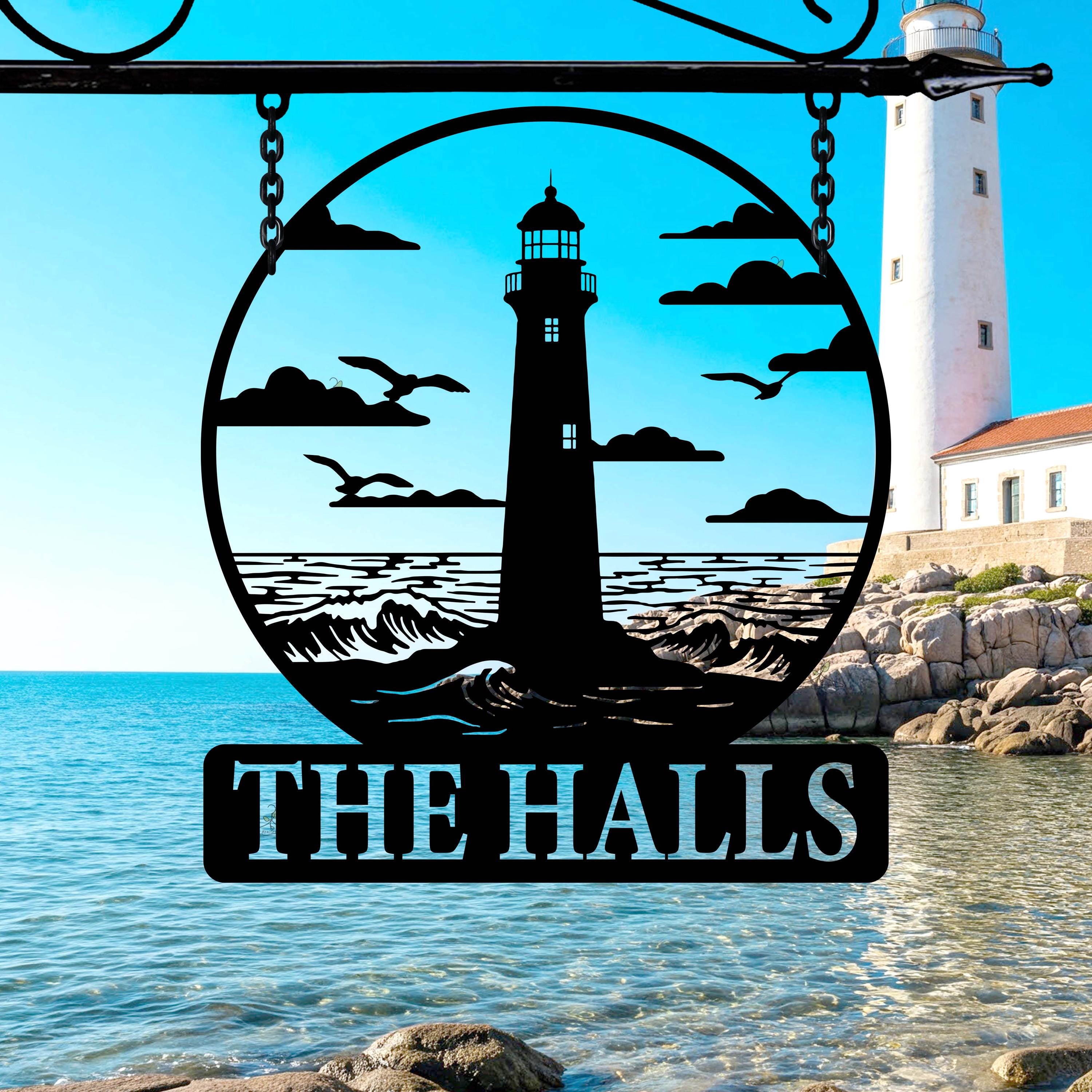 Custom Lighthouse Metal Sign,lighthouse Metal Wall Art,outdoor Beach ...