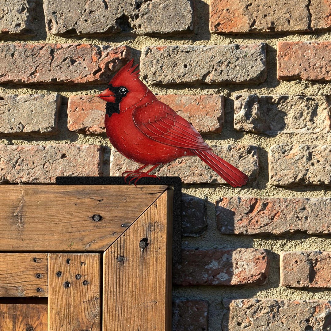 Cardinal Wooden Door Corner Sign, Door Sitter, Red Cardinal Memorial ...