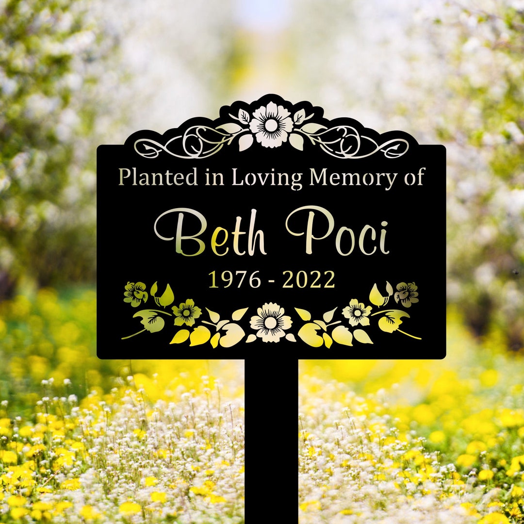 Custom Memorial Tree Sign With Stake, Metal Memorial Marker, Tree ...
