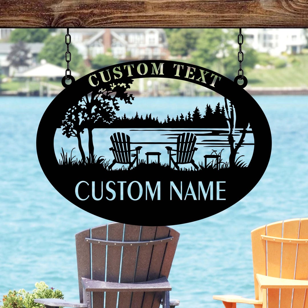 Custom Lake House Metal Sign, Forest Lake Signs, Personalized Lake ...