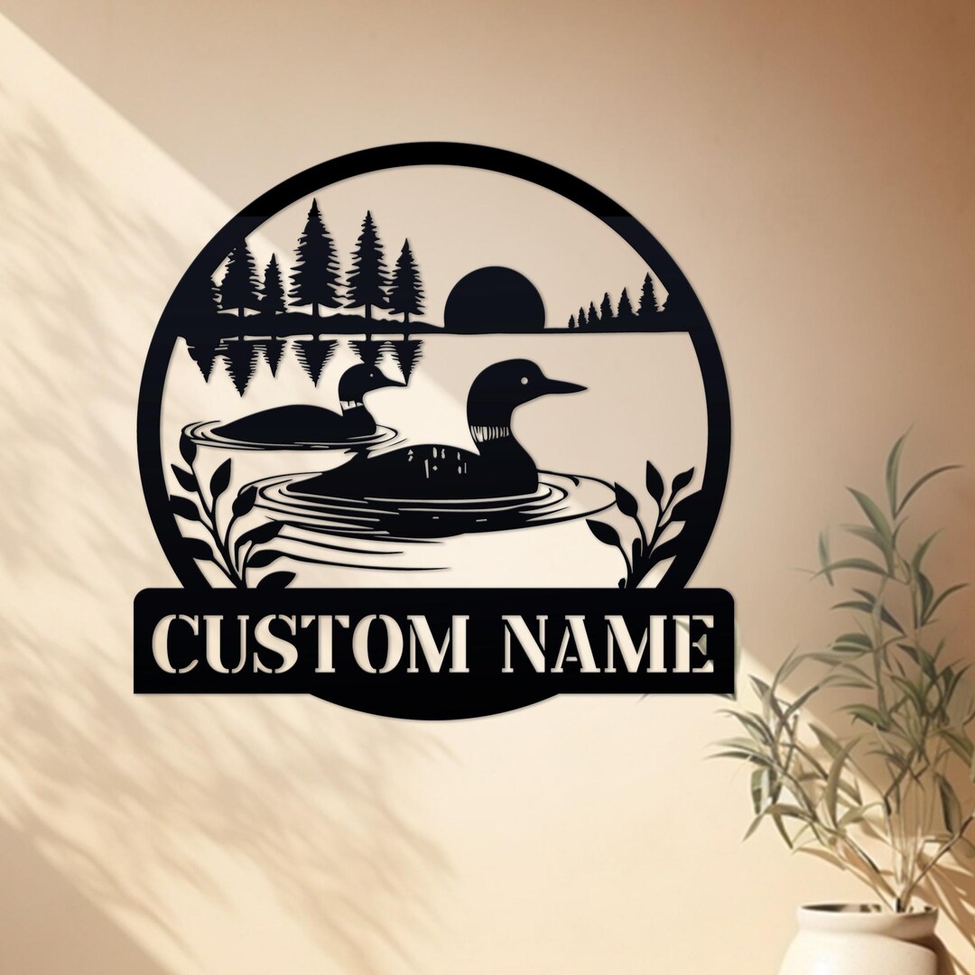 Custom Lake Loons Metal Sign, Personalized Duck Loons Name Sign ...