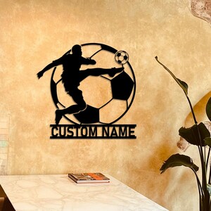 Custom Soccer Metal Sign Led Light, Soccer Room Decor Birthday Xmas ...