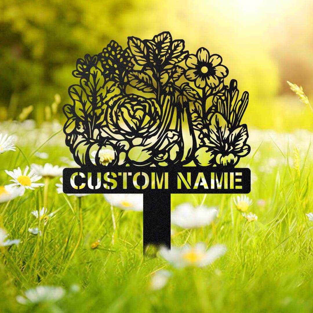 Personalized Vegetable Plot Markers Metal, Vegetable Garden Sign,custom ...