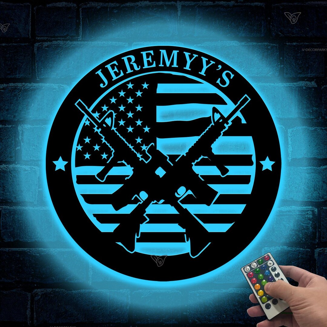 Personalized Metal Armory Sign With Led Lights / Gun Sign / Gift for ...