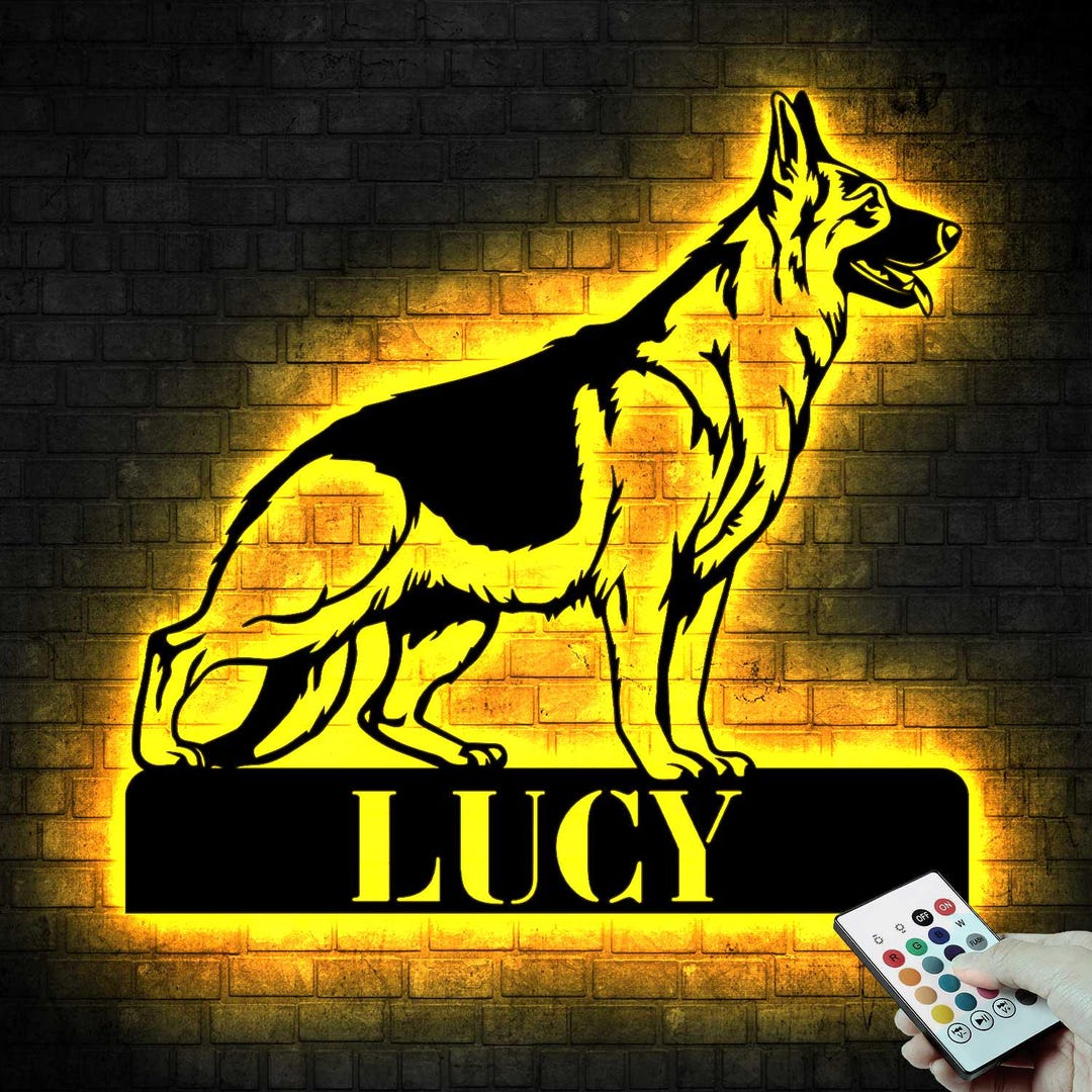Custom German Shepherd Metal Wall Art LED Light,dog Lover,personalized ...
