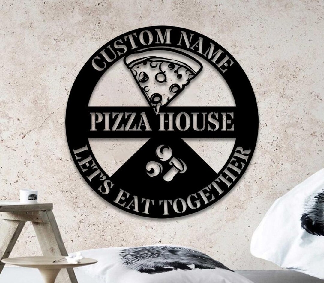 Custom Pizzeria Restaurant Metal Sign Wall Art, Personalized Pizza ...