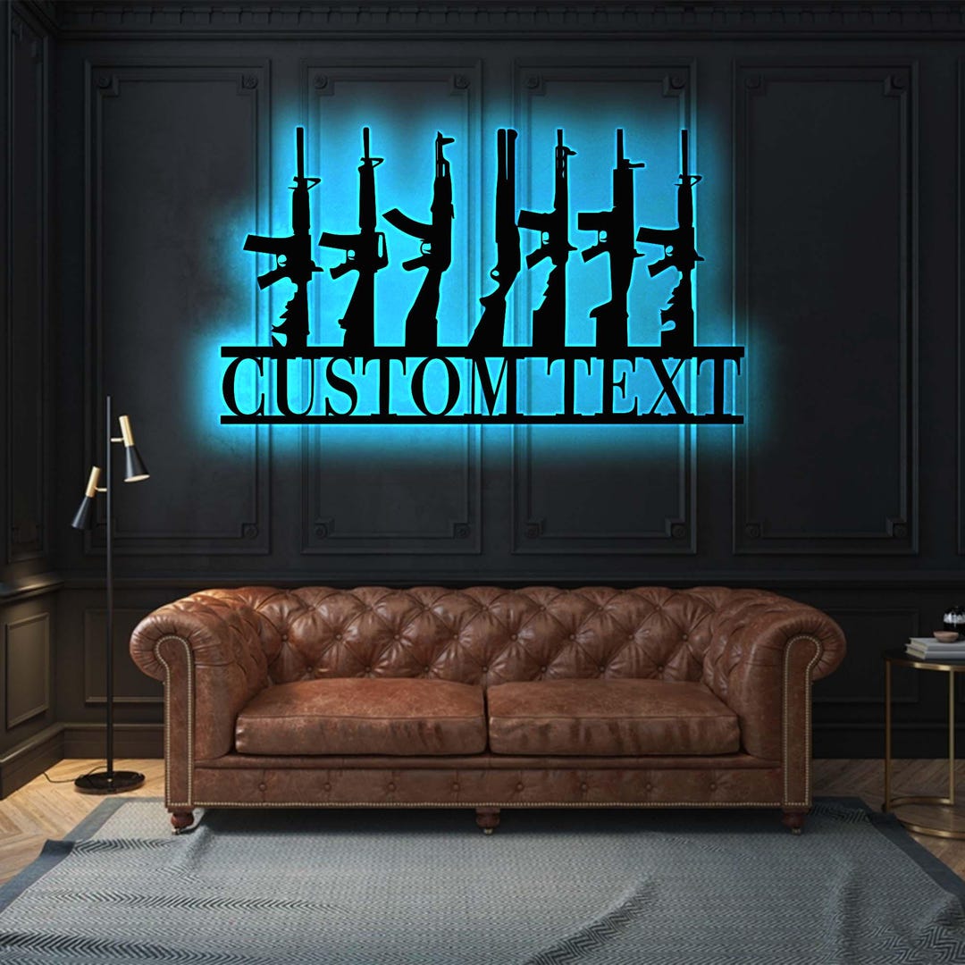 Personalized Metal Armory Sign With Led Lights / Gun Sign / Gift for ...