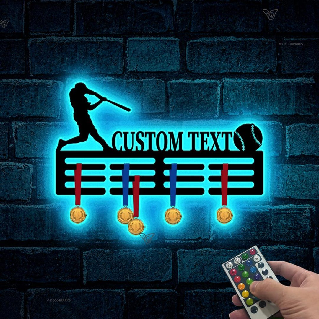 Personalized Baseball Award Medal Led Lights, Custom Baseball Player ...