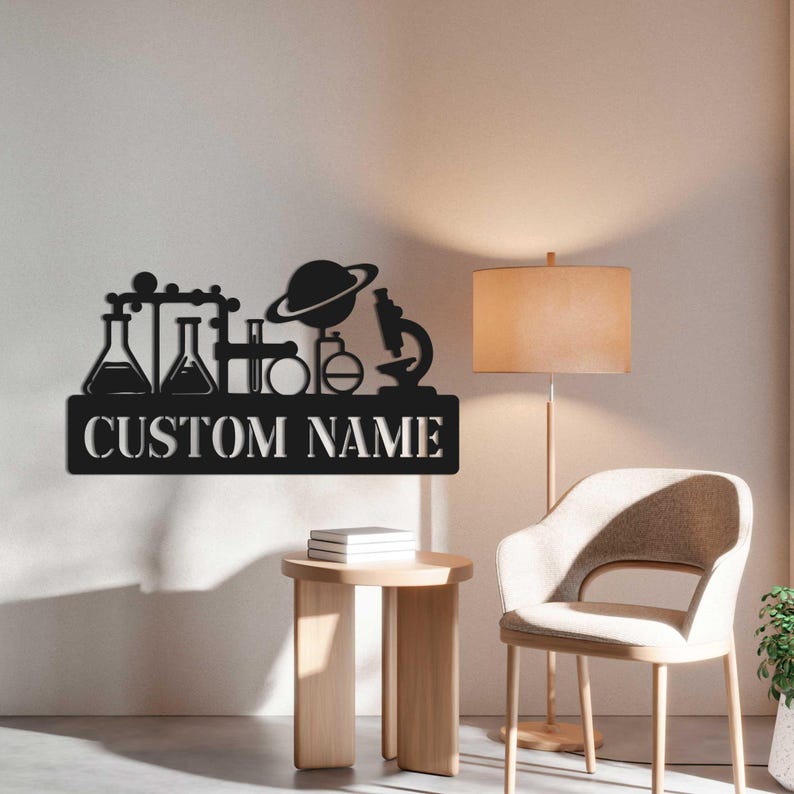 Personalized Scientist Name Metal Sign, Science Class Sign, Custom ...