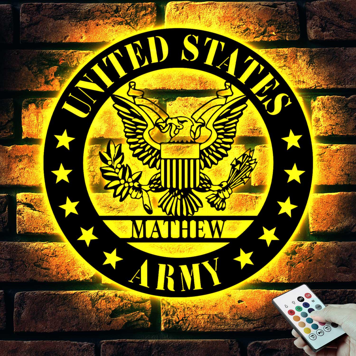Personalized United States Army Metal Sign Led Light,gift for Army,gift ...