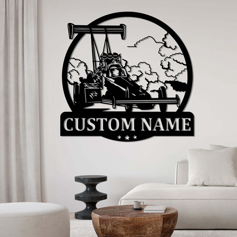 Custom Top Fuel Dragster Metal Wall Art LED, Personalized Dragster Name ...