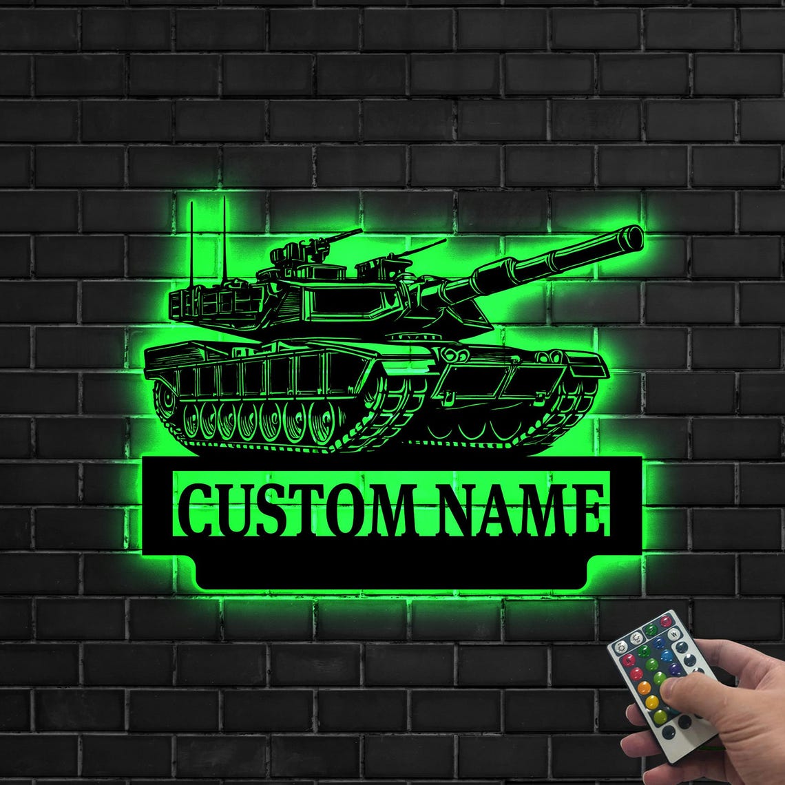 Personalized US Military Tank Metal Sign With LED Lights, Custom US ...