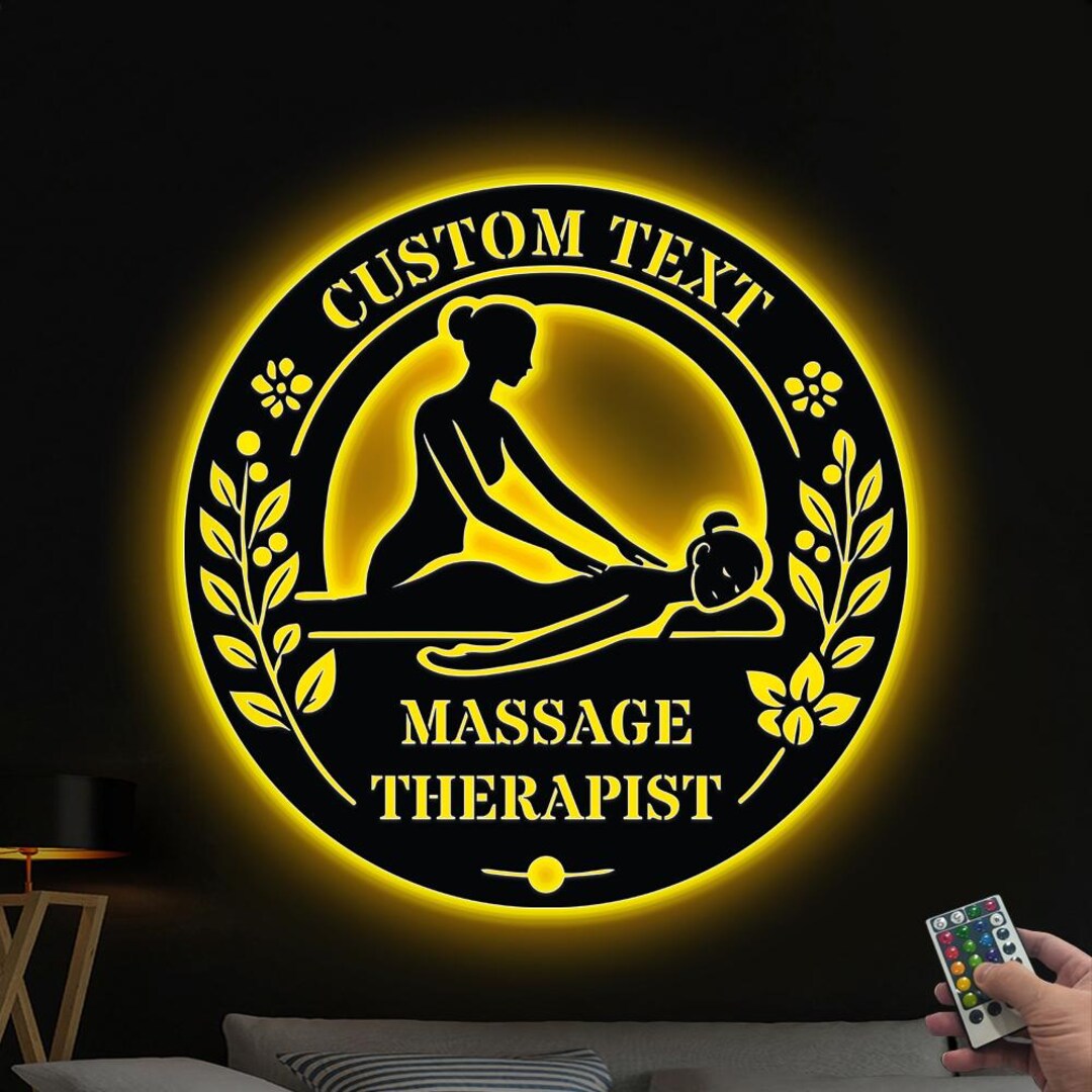 Custom Massage Therapist Metal Sign With Led Light, Massage Therapy ...