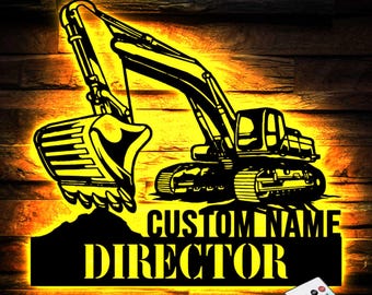 Custom Excavator Desk Name Plate Wedge, Personalized Nameplate Office ...