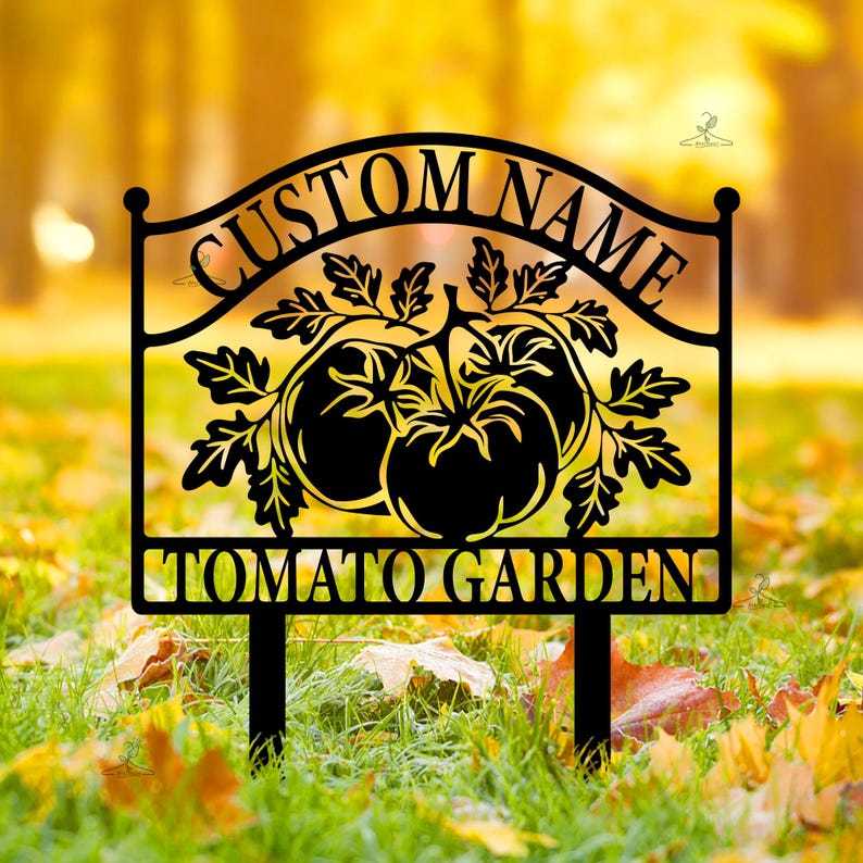 Personalized Tomato Garden Sign, Custom Name Garden Sign, Vegetable ...