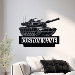 Personalized US Military Tank Metal Sign With LED Lights, Custom US ...