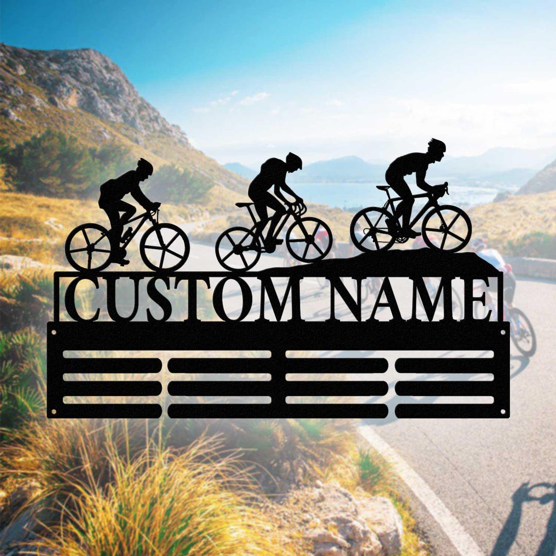 Personalized Bike Award Medal Holder,custom Cyclist Name Medal Hanger ...