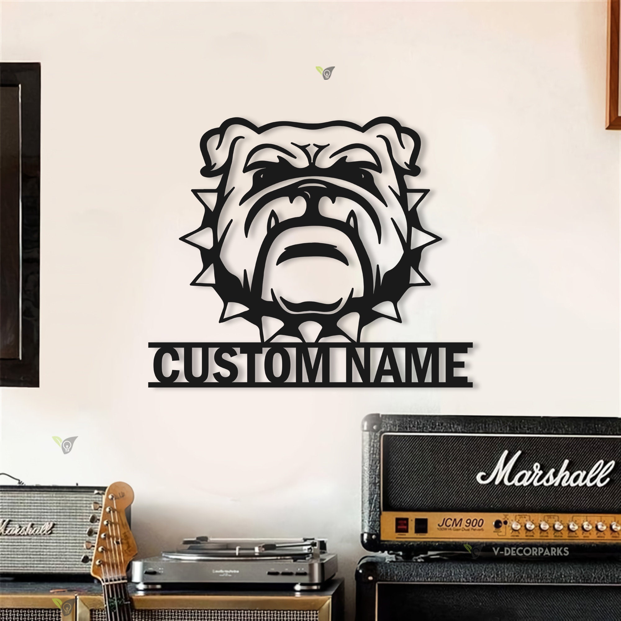 Custom Bulldog Metal Wall Art LED Light, Bulldog Lover, Personalized ...
