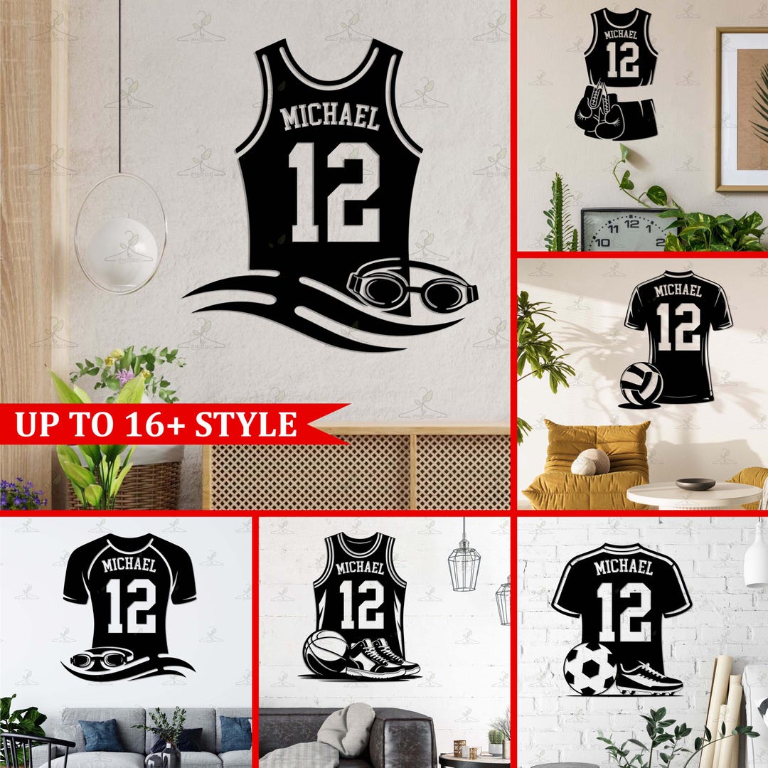 Personalized Sports Jersey Metal Sign, Custom metal Wall Art, Soccer ...