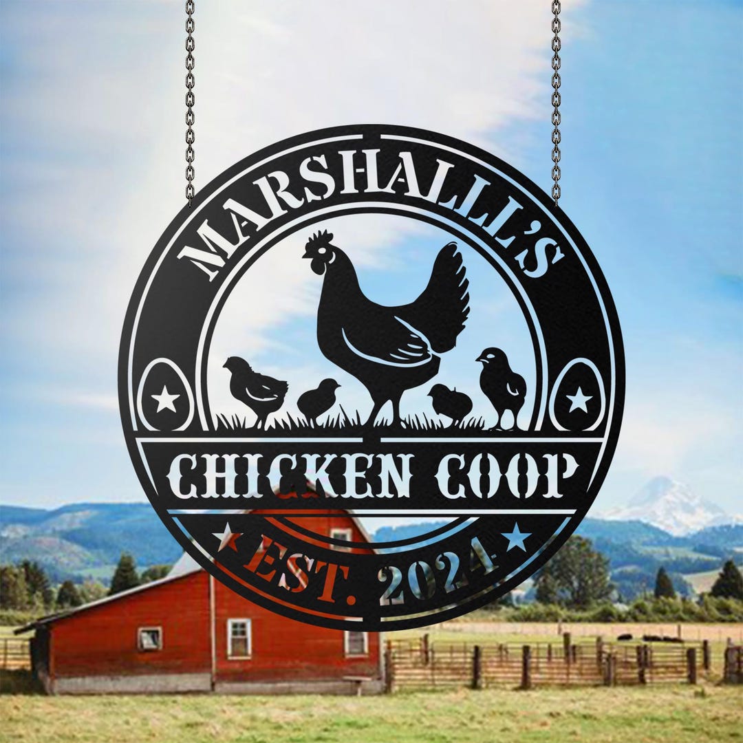 Custom Chicken Farm Metal Sign, Personalized Chicken Farm Sign, Farm ...