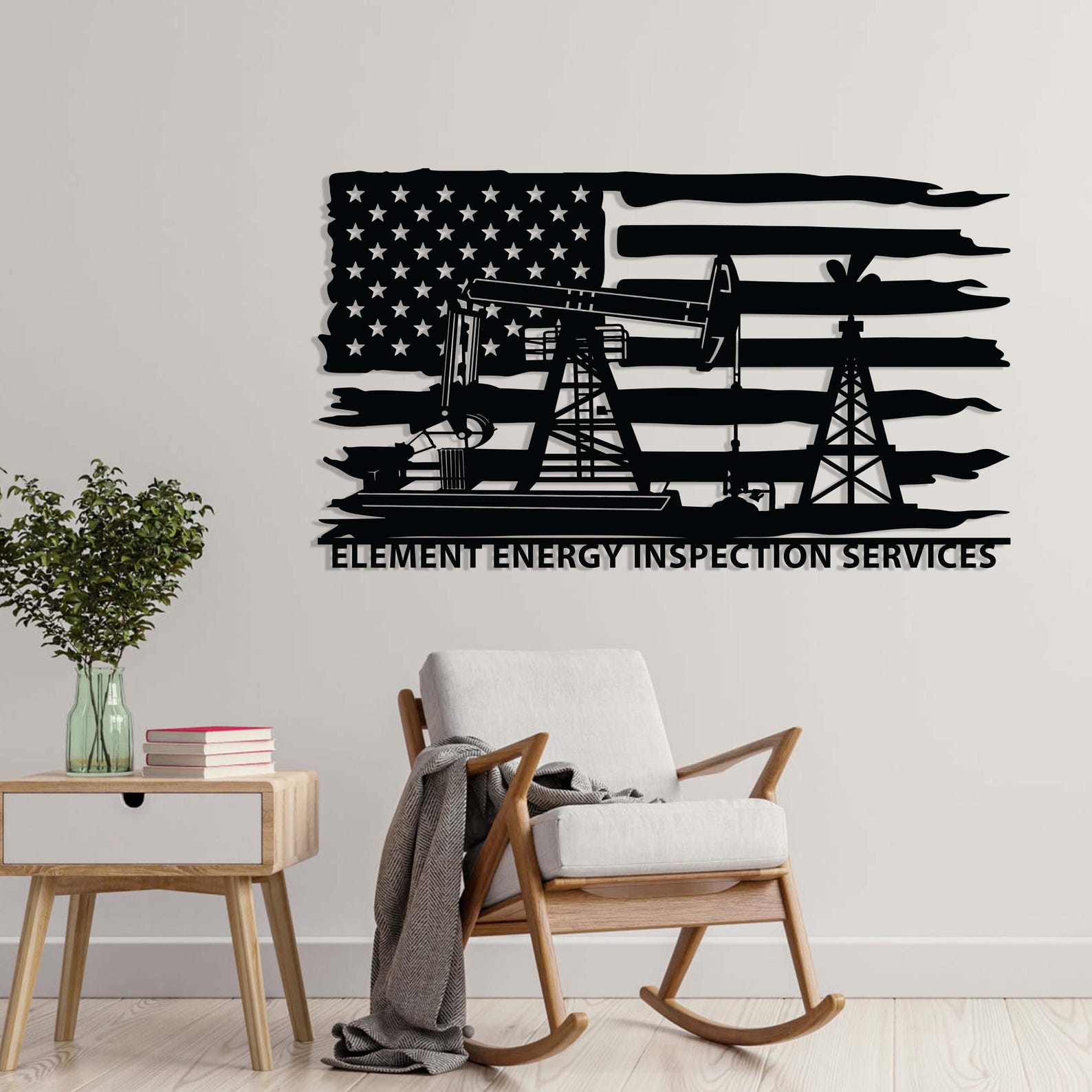 Custom Oil Field Hanger Metal Wall Art LED Lights, Personalized Oil Rig ...