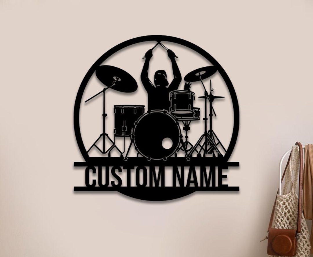 Custom Drummer Metal Sign Decor, Drummer Male Wall Art, Personalized ...