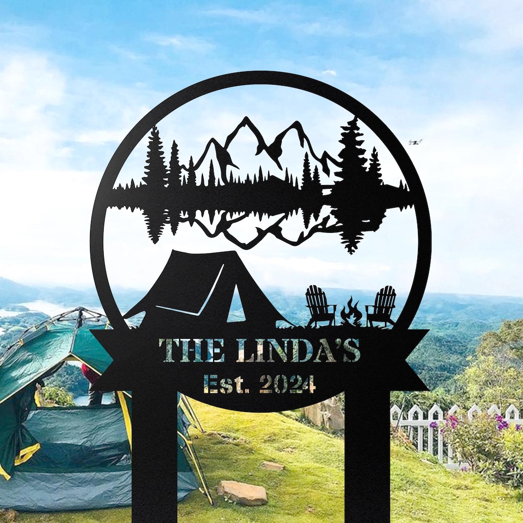 Customized Your Camping Metal Signs, Custom Camper Signs, Camping Stake ...