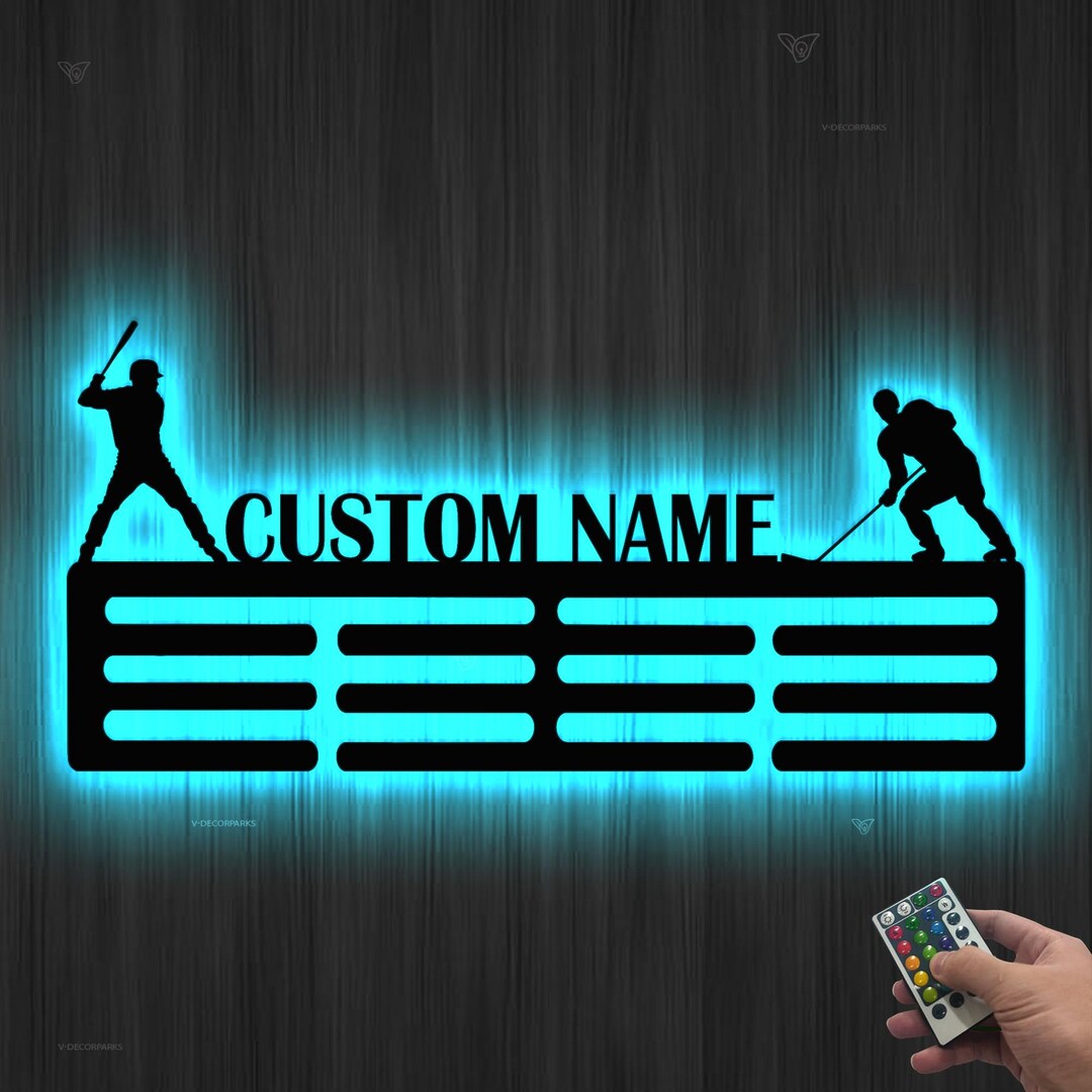 Male Sports Medal Hanger Led Light You Choose 2 Sports With Name, 12 ...