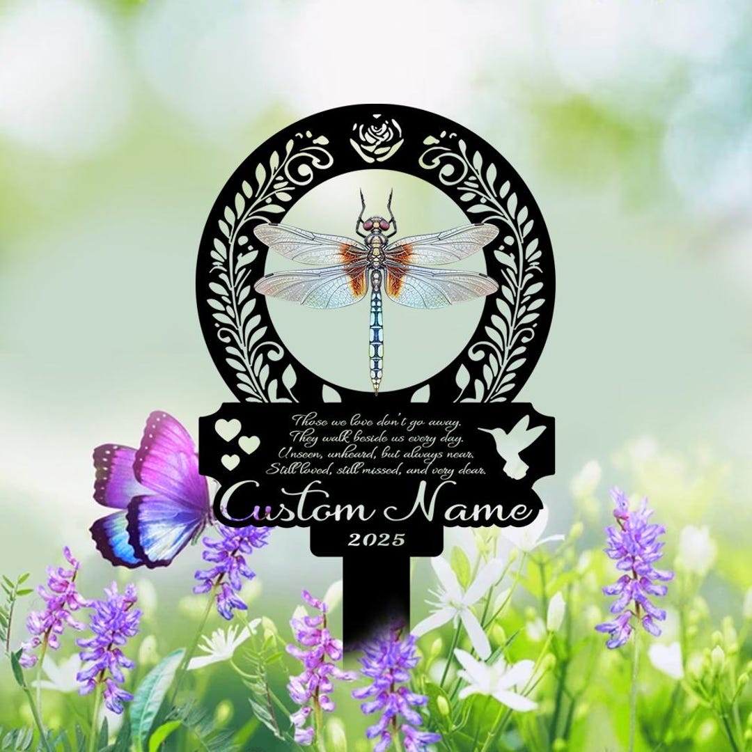 Personalized Dragonfly Garden Sign, Dragonfly Sign, Dragonfly Metal ...