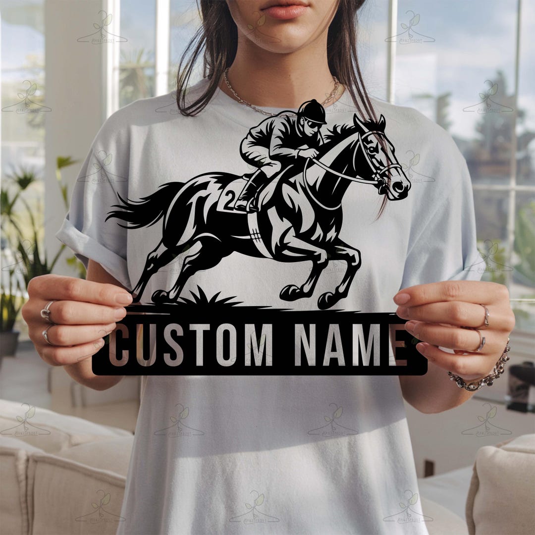 Personalized Horse Racing Metal Sign, Custom Name & Jockey Number ...